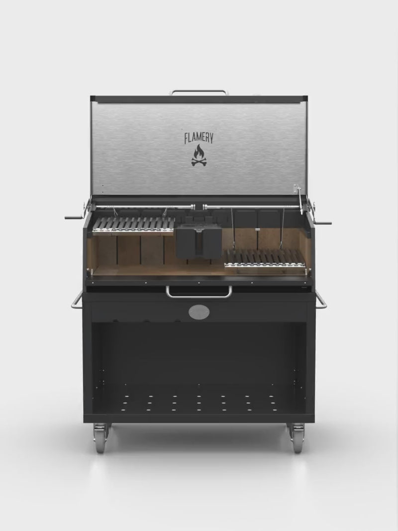 ASADO PRO.2.2 | Large Asado Grill BBQ On Trolley | Flamery